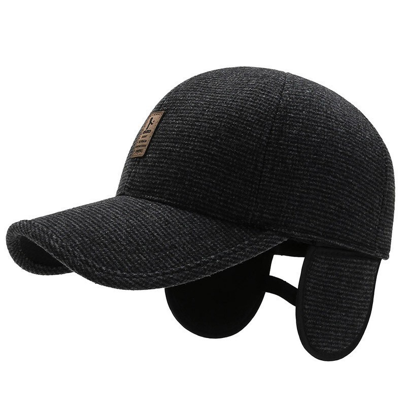 Wessiny Winter Baseball Cap with Ear Muffs, Adjustable Warm Baseball ...