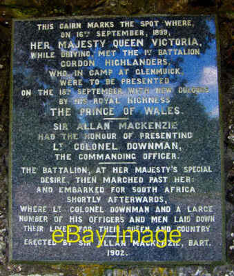 Photo 6x4 Plaque on the cairn near Bridge of Muick Ballater c2008 | eBay UK