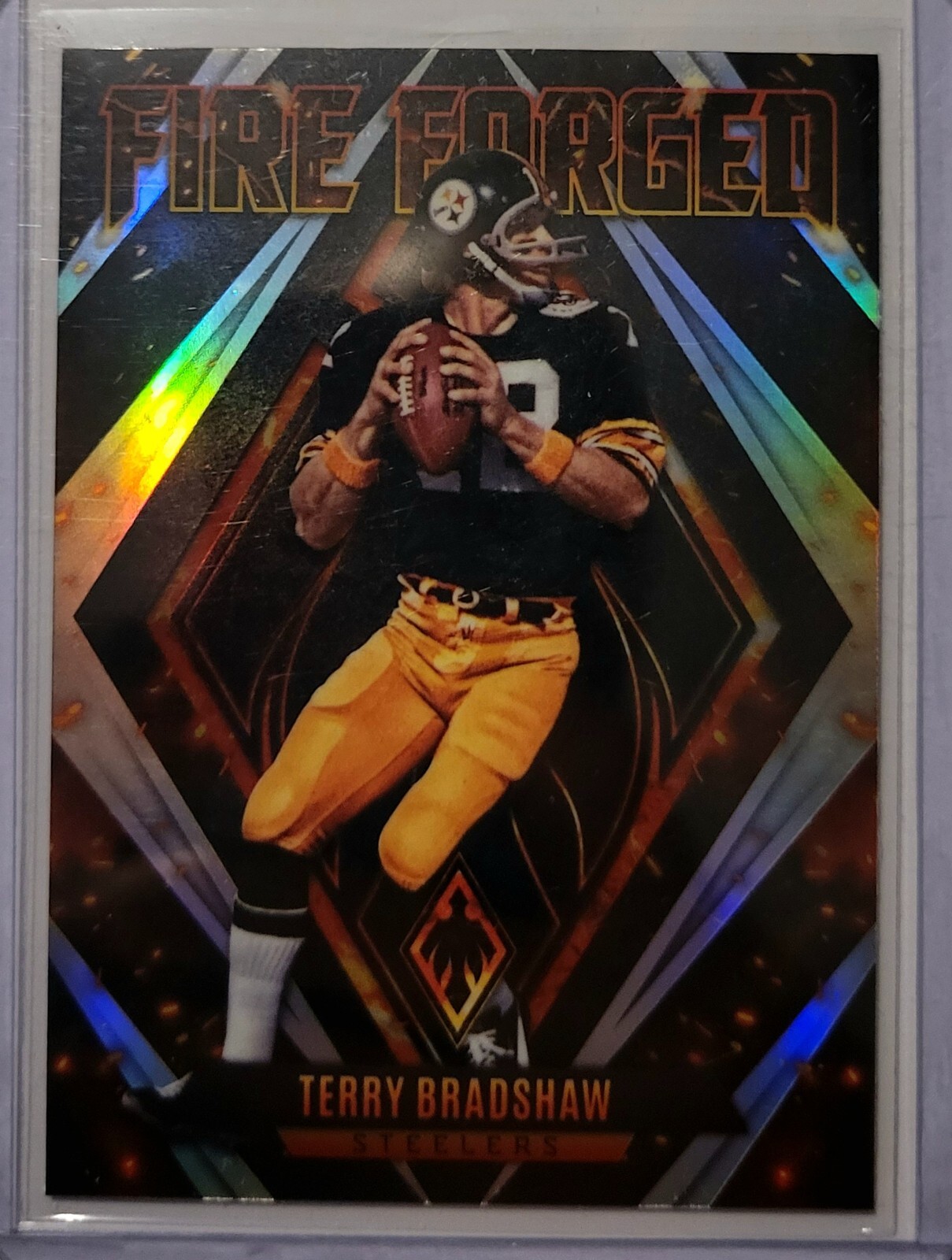 Terry Bradshaw 2022 Panini Phoenix Fire Forged Silver Prizm FF-5 ...