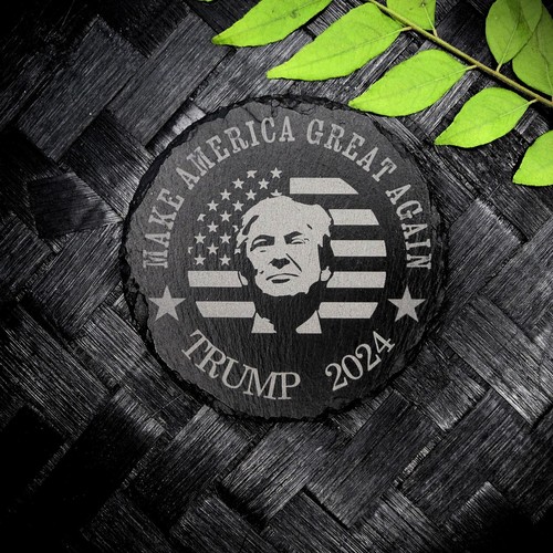 Trump 2024 MAKE AMERICA GREAT Slate Coasters Custom Home Decor MAGA ...