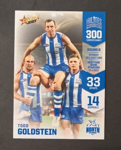 Todd Goldstein North Melbourne - 2023 300 Career Games SHM6 Mint ...