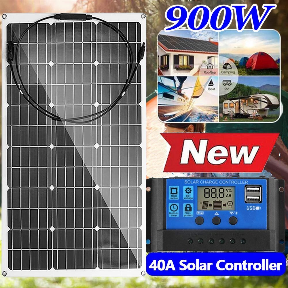 900Watt Mono Solar Panel Kit With 40A PWM Battery Charge Controller ...