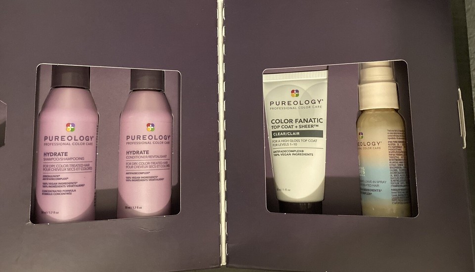 Pureology Hydrate 4 pc Travel Shampoo Conditioner Color Fanatic Holiday ...