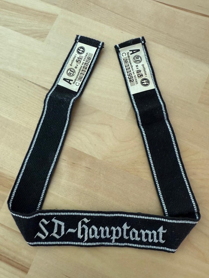 German WW2 Elite Hauptamt Military Officer Cuff Title RZM Tagged ...