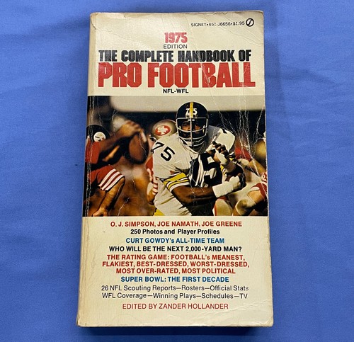 Signet The Complete Handbook of PRO FOOTBALL NFL-WFL 1975 Edition Book ...