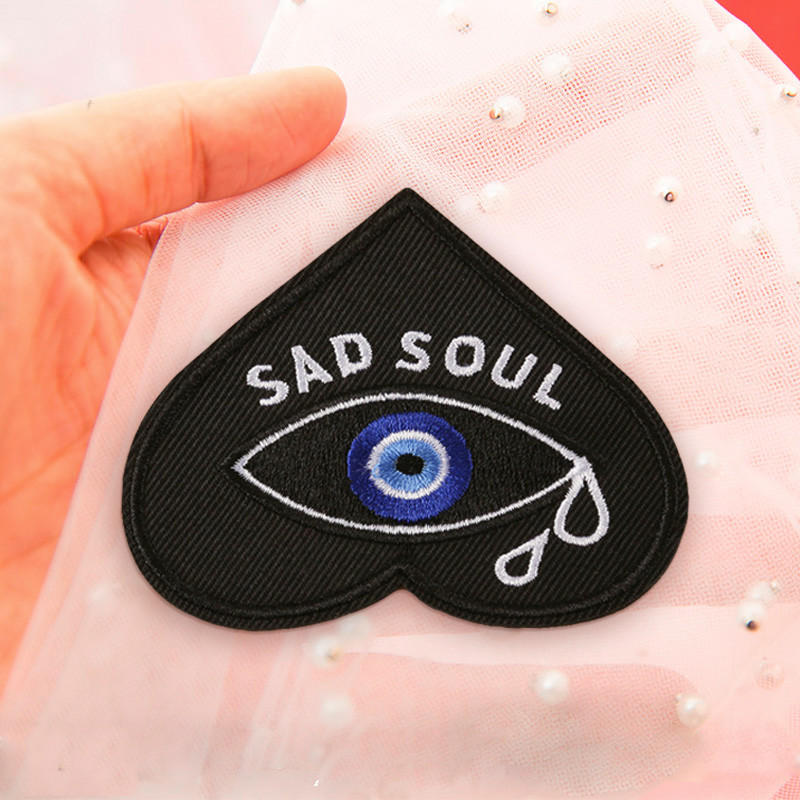 Black Punk Embroidery Sew On Iron On Patch Badge Fabric Applique Craft ...