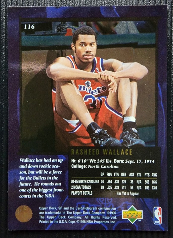 RASHEED WALLACE SP Championship #116 Bullets 1995-96 | eBay