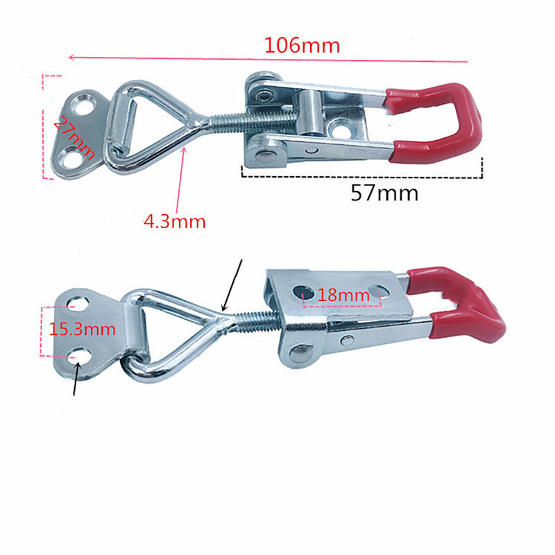2/4×Cabinet Box Lever Handle Toggle Catch Latch Lock Clamp Hasp ...