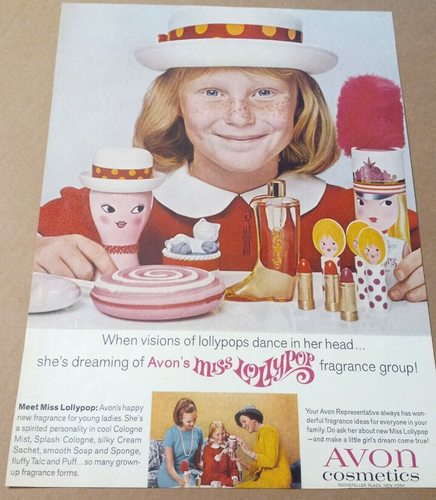 1967 print ad -Avon Miss Lollypop cute little Girl freckles Old ...