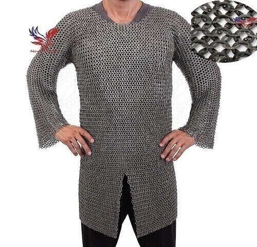 9 mm Stainless Steel Flat Ring Round Riveted Chainmail Shirt | eBay