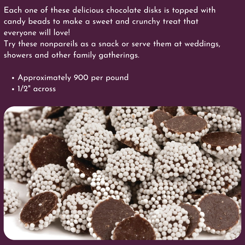 Mini Dark Chocolate Nonpareils - 1.25 Lb Tub - Free Expedited Shipping ...