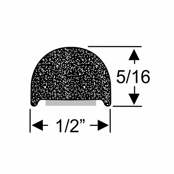 Steele Rubber Products 83-0114-73 Universal 5/16"x1/2" Half-Round ...