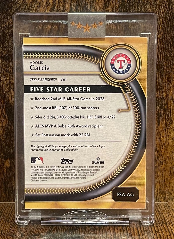 2025 Topps Five Star Adolis Garcia Auto /5 #FSA-AG | eBay UK