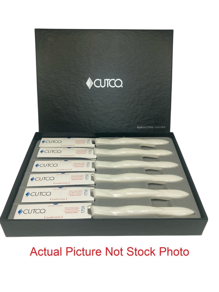 CUTCO Model 1759 Six Piece Table Knife Set With (Pearl) White Handle ...