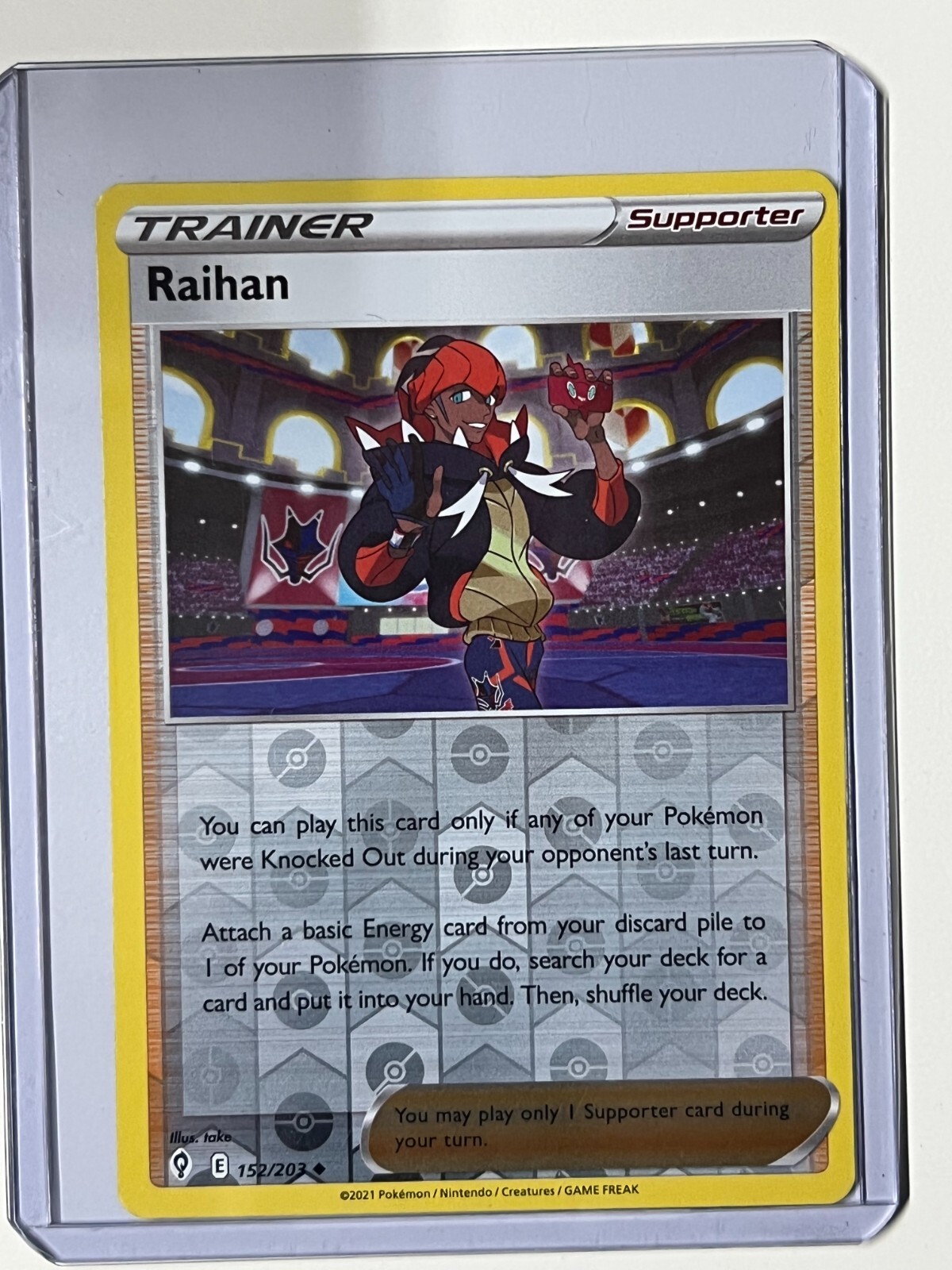 Raihan 152/203 Reverse Holo SWSH Evolving Skies Trainer Pokemon Card ...