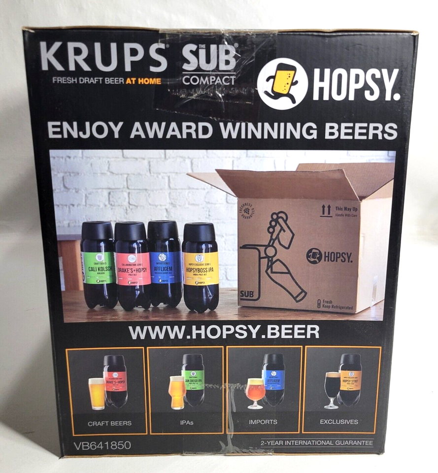 Krups Hopsy VB641850 Compact Counter Top Kegerator Torpedo Draft Beer ...
