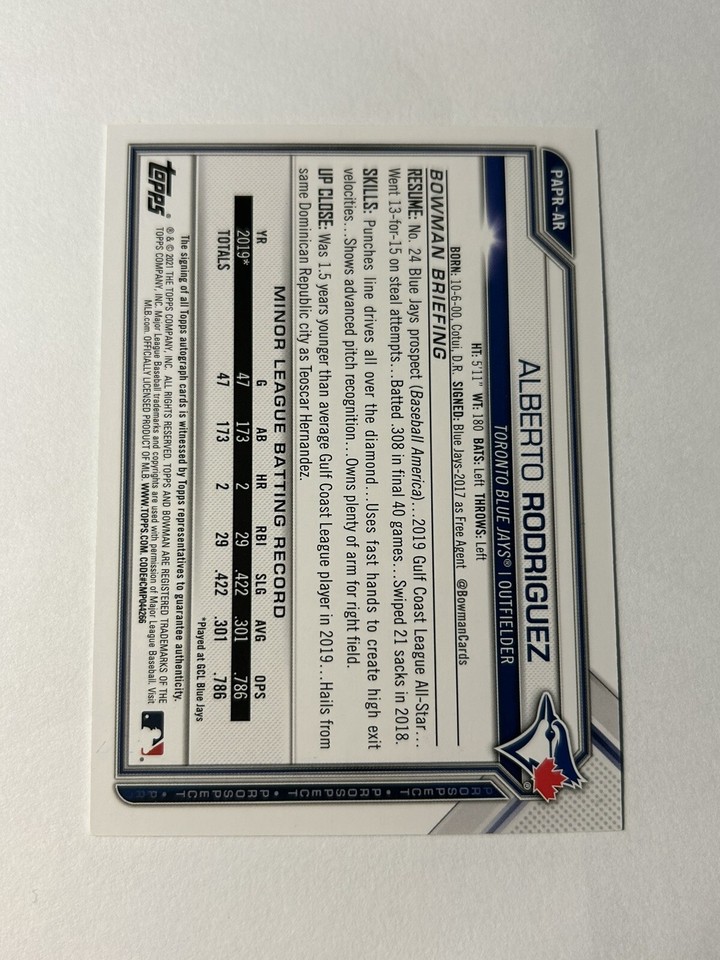 Alberto Rodriguez 2021 Bowman 1st AUTO GREEN 79/99 Seattle Mariners ...