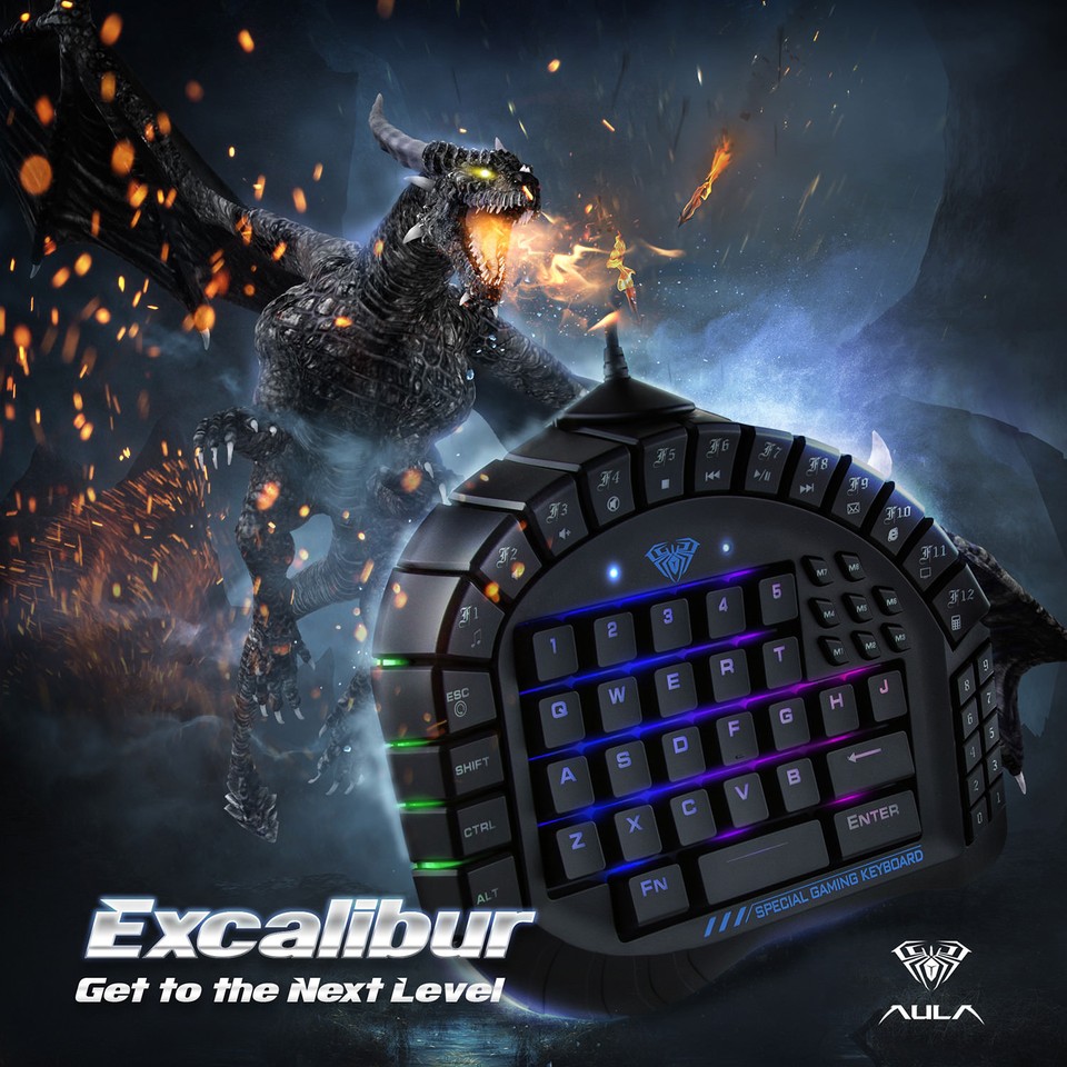 AULA 30 Programmable Keys One Handed Merchanical Gaming Keyboard - RGB ...