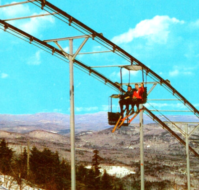 Postcard Dover Vermont Mt. Snow's Own Designed Double Chair Lift | eBay