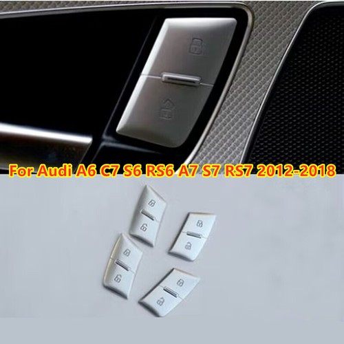 Car Door Unlock Buttons Sequins Cover Trim Decoration For Audi A6 C7 ...