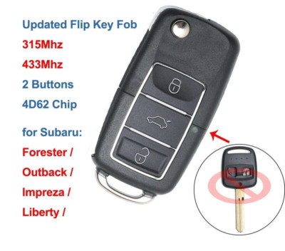 Flip Remote Auto Car Key Fob 2 Buttons 315 / 433MHz with 4D62 Chip for ...