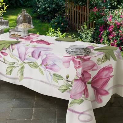 Rectangular floral RANDI BLOOM CHAMA cotton tablecloth | eBay Australia