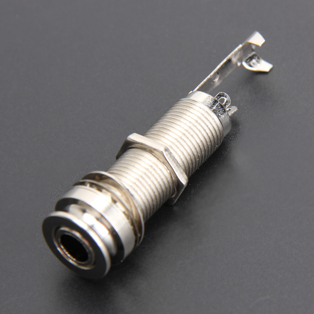 NICKEL GUITAR ENDPIN JACK 3 PRONGS THREADED CYLINDER LONG LEG | eBay