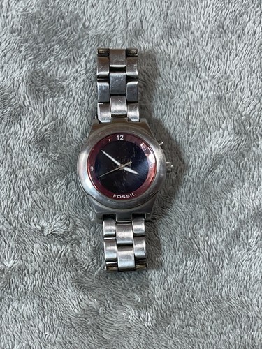 FOSSIL KALEIDO MEN'S Wrist Watch RED DIAL (Needs battery) Crystal ...