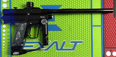 MACDEV 04/2005 CYBORG PAINTBALL MARKER- GLOSS BLACK/ BLUE FADE + CASE ...