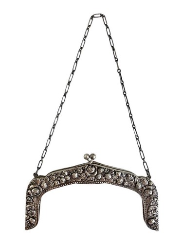 Antique Purse Frame .800 Silver Bag Purse Floral Frame Roses | eBay