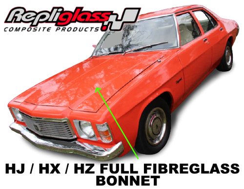 BONNET for HOLDEN HJ HX HZ STANDARD FULL FIBREGLASS MOUNTS AS PER ...