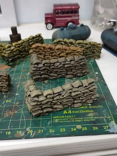 1/72 Scale 2Pcs Defense Sandbag Position Model for Tank War Scenarios ...
