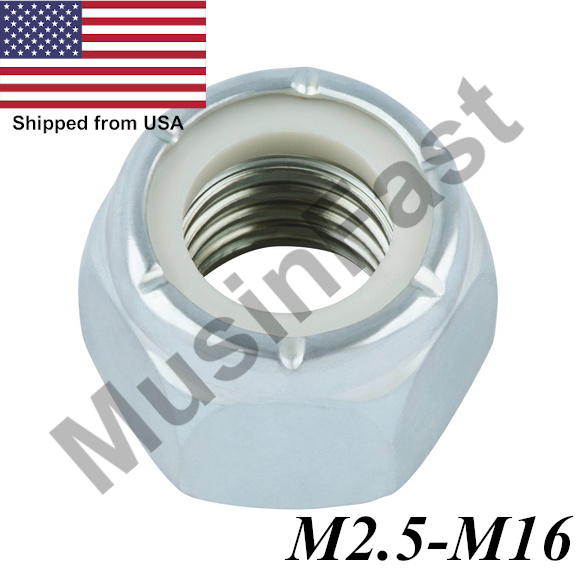 Stainless Steel Hex Lock Nut - M2.5, M3, M4, M5, M6, M8, M10, M12, M14 ...
