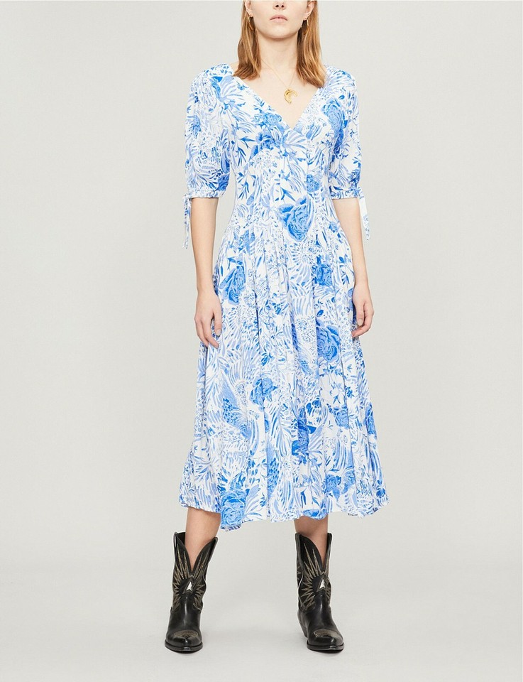 New Free People Forever Always Floral Midi Dress, UK 6 X-Small, RRP ...