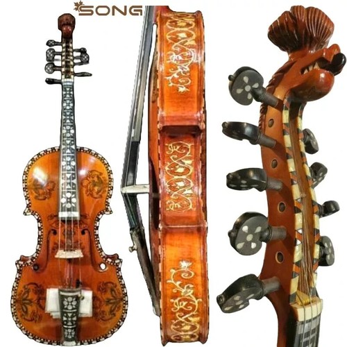4+5 strings Hardanger Norwegian fiddle,4/4 violin, Rich Big resonant ...
