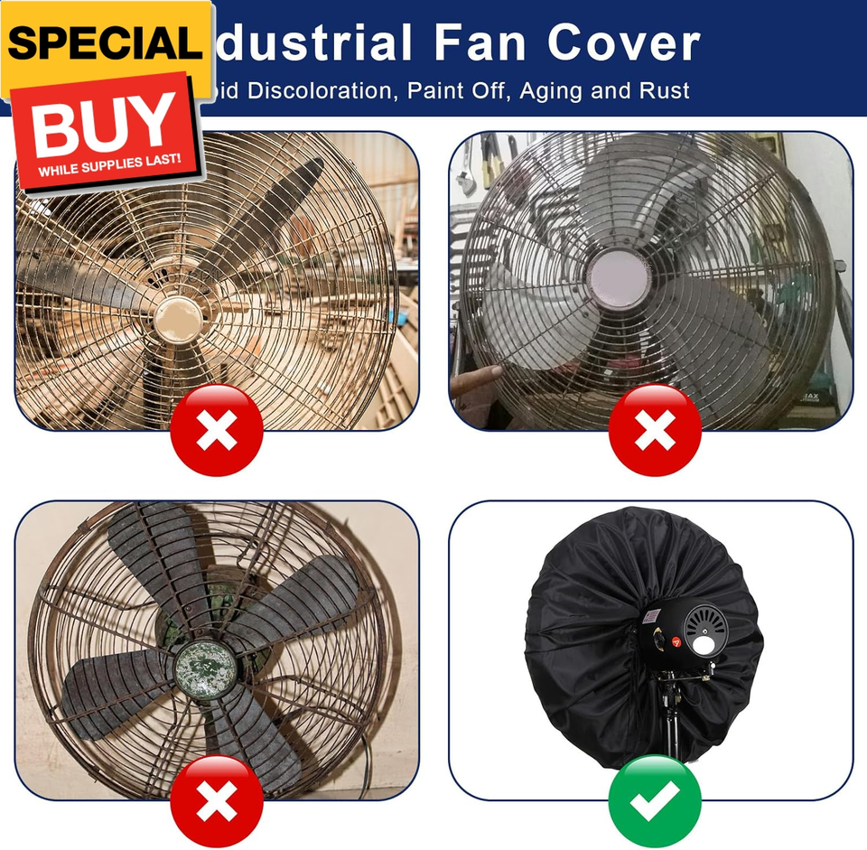 Industrial Fan Cover, Wall Mount Fan Cover, Heavy Duty Waterproof ...