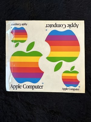 Genuine vintage Apple Computer rainbow logo stickers - 1 sheet - 4 ...