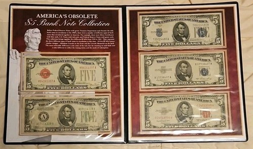$5 Bank Note Collection Five Different Bills From 1928 to 1963 | eBay