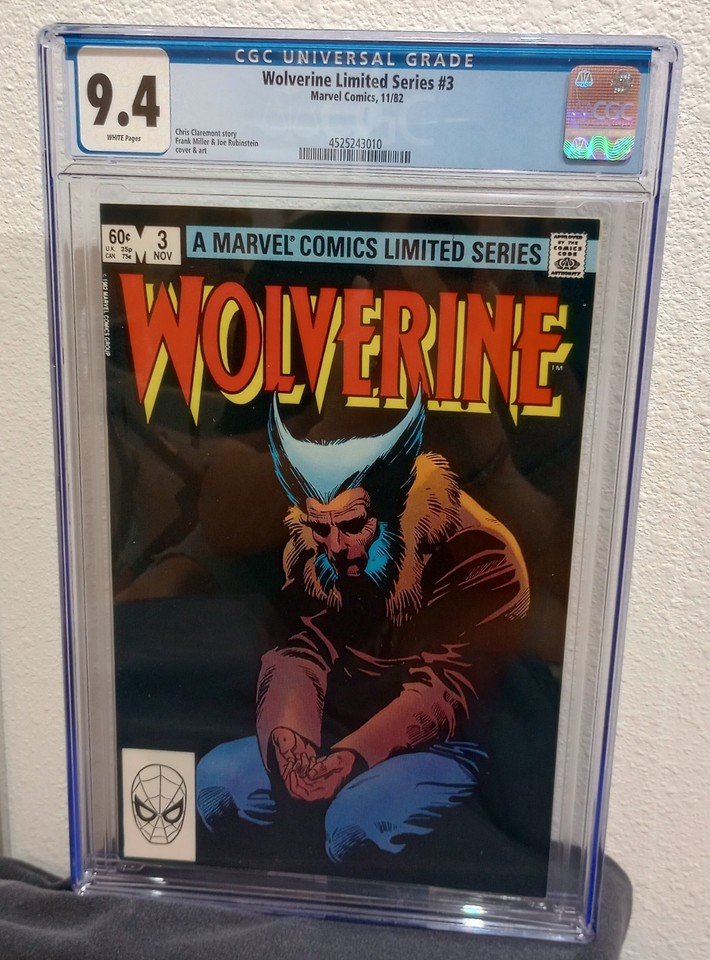 Wolverine Limited Series #3 CGC 9.4, 1st Solo Wolverine Series, White Pages 1982 | eBay UK