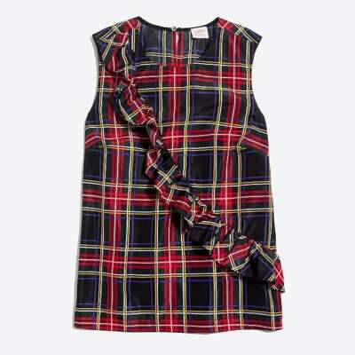 J. Crew H2611 NWT Size 00P Stewart Plaid Sleeveless Dressy Shell Top w ...