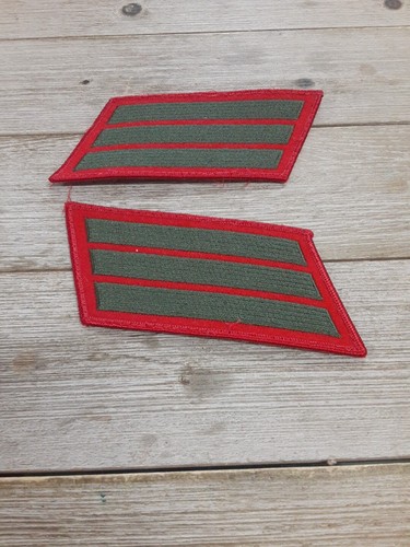 USMC Marine Corps 3 Service Stripe Sew On Patch set of 2 | eBay