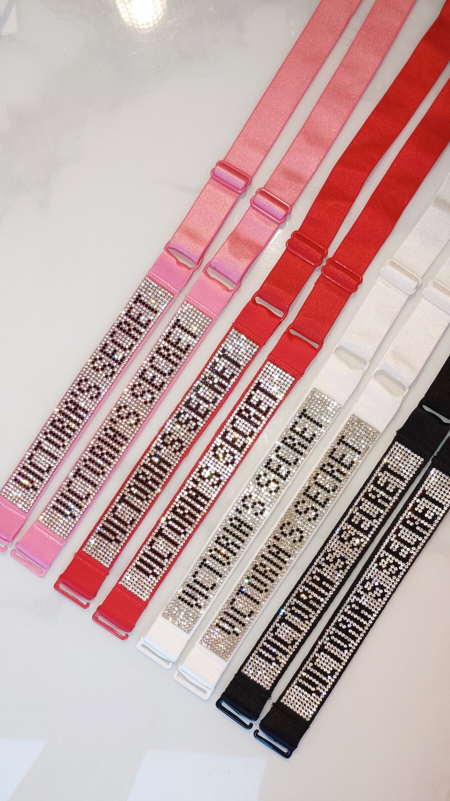 Black or White or Red or Pink/Bra Straps/1pair/Adjustable Diamond/shine ...