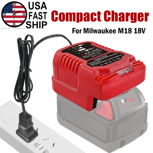 Mini Compact Power Charger Charge For Milwaukee M18 18V Lithium Battery ...