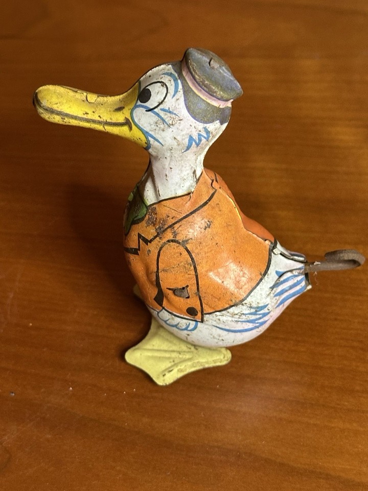 Collectible Vintage c. 1930s J Chein & Co. Tin Litho Wind-Up Toy Duck ...