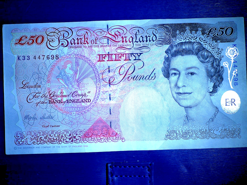 Old Fifty £50 Pound Note Queen Elizabeth Light circulated K33 447698 ...