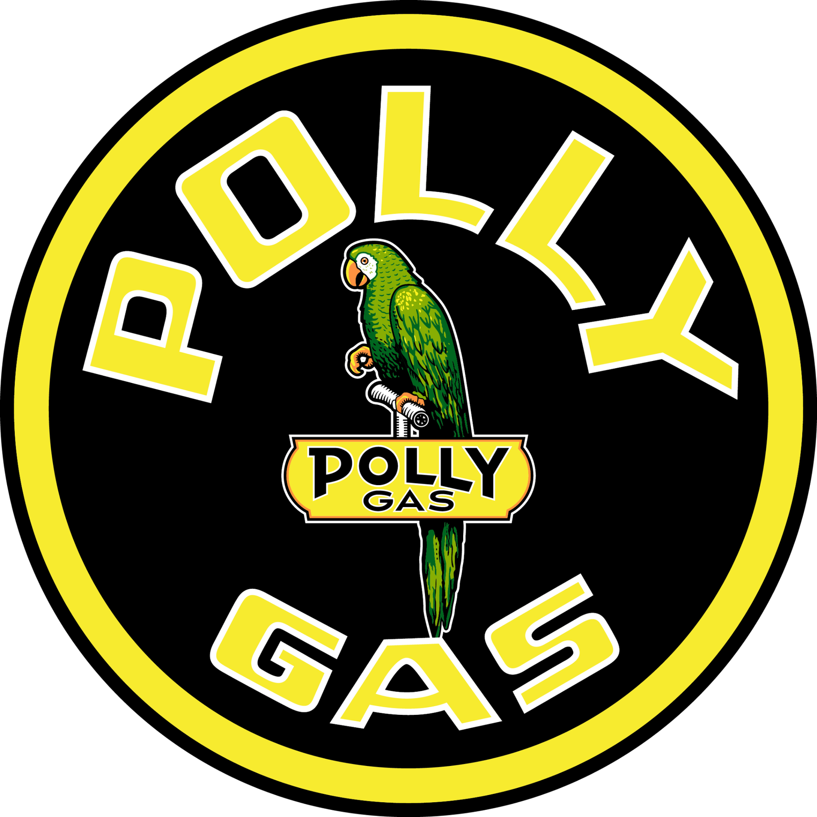Polly Gas Parrot Circle OIL sticker Vinyl Decal |10 Sizes!! TRACKING ...