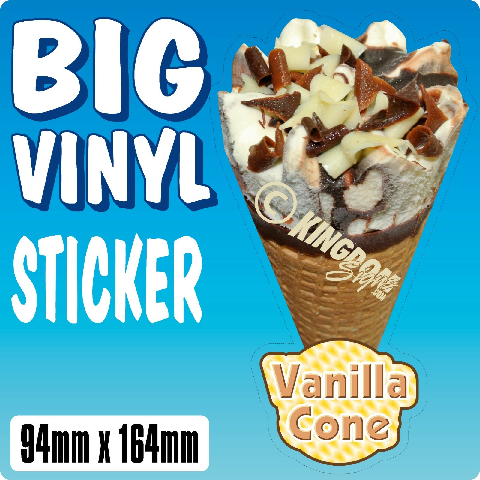 CORNETTO ICE CREAM VANILLA CONE STICKER GRAPHIC DECAL CUT | eBay UK