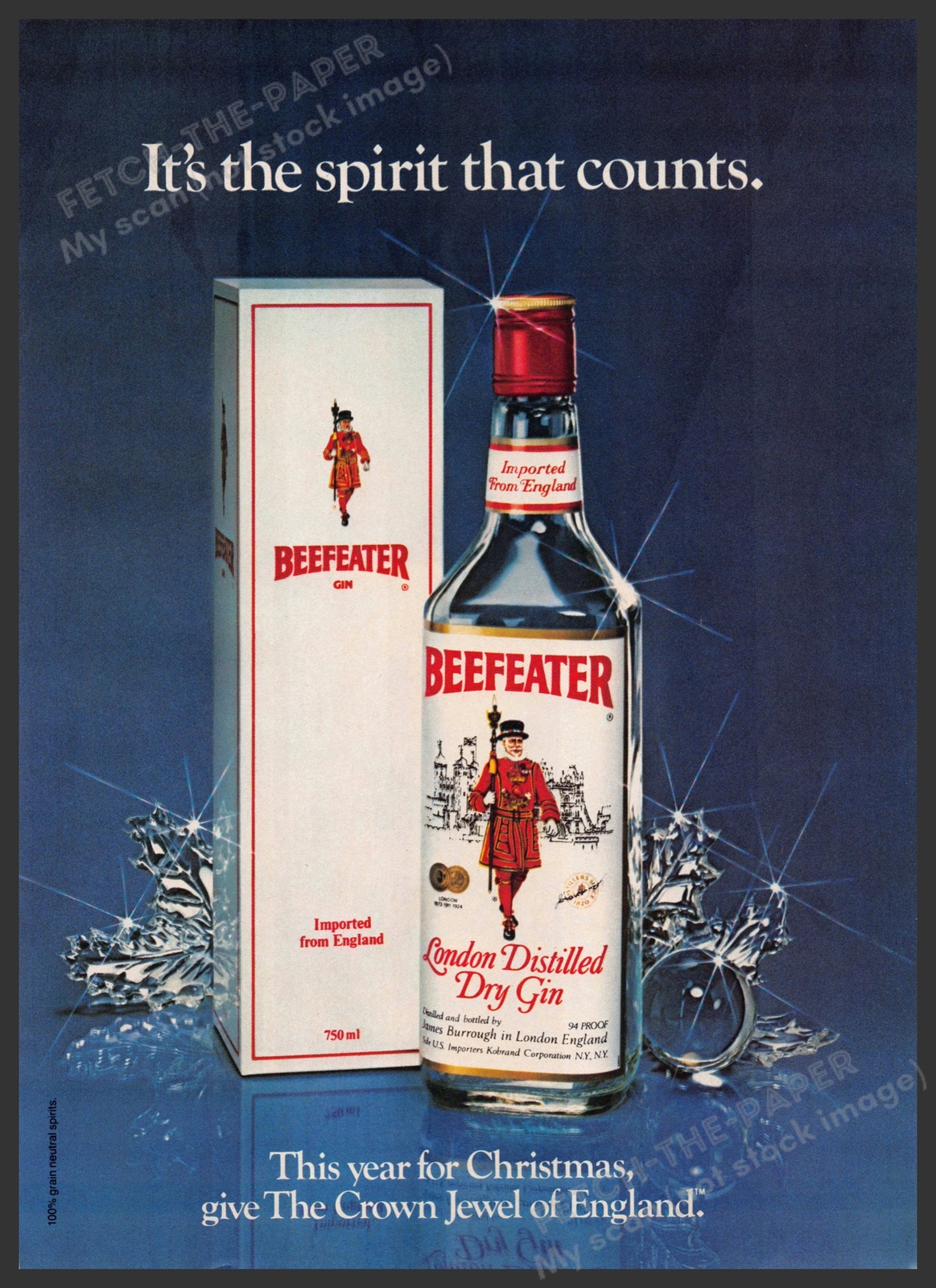 Beefeater Gin 1980s Print Advertisement 1982 Christmas Crown Jewel | eBay