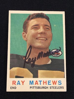 RAY MATHEWS 1959 TOPPS SIGNED AUTOGRAPHED CARD #11 PITTSBURGH STEELERS ...