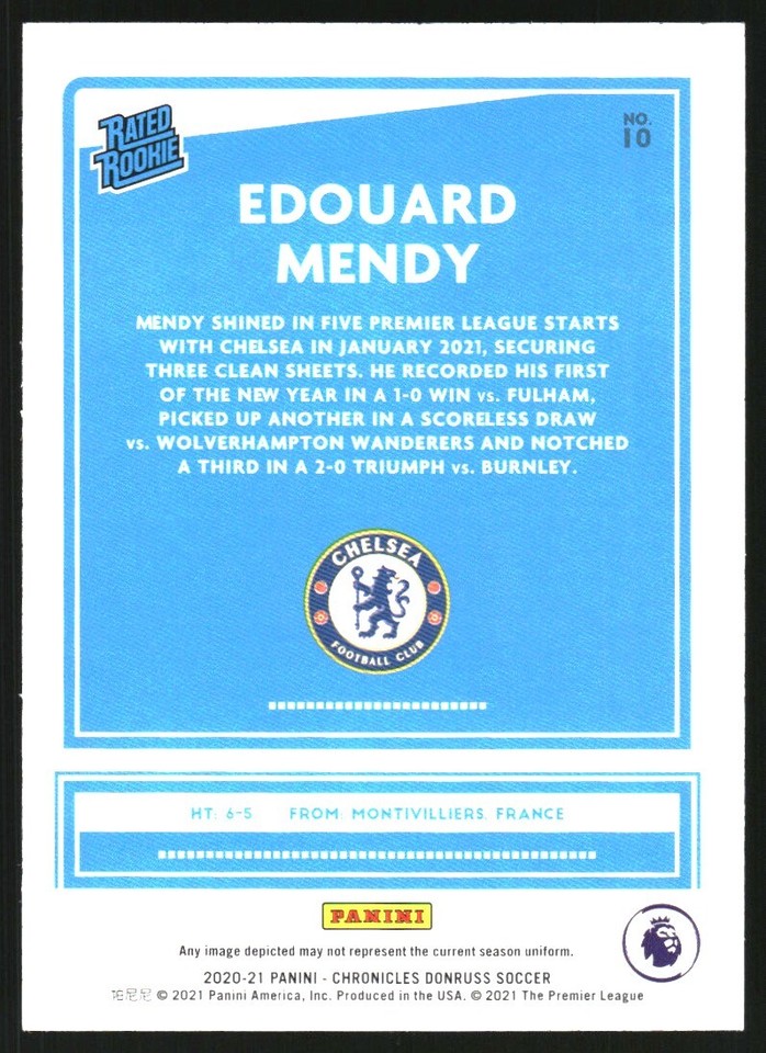 2020-21 Donruss Rated Rookies Premier League Purple Astro #10 Edouard ...
